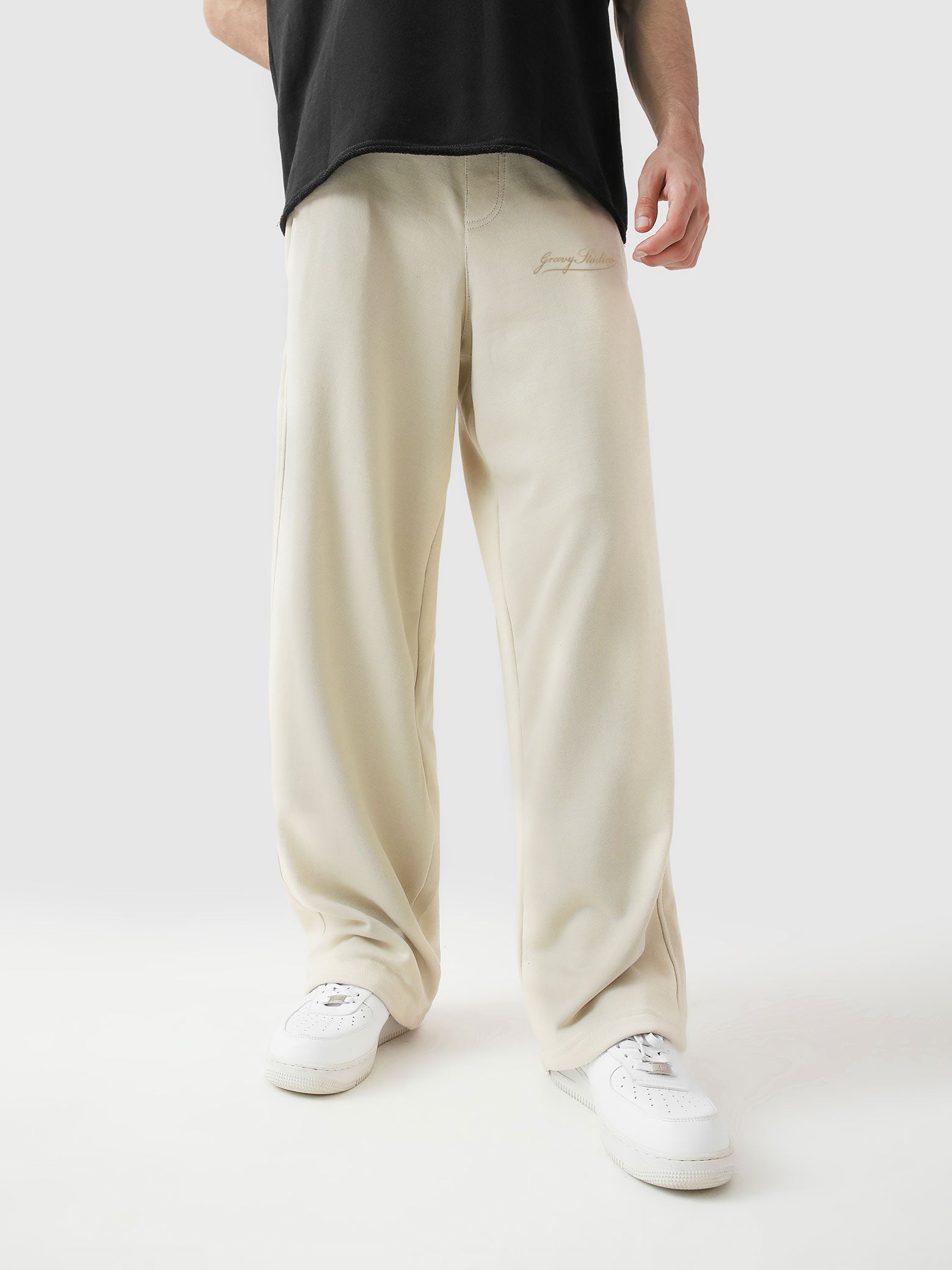 Baggy Trousers Cream | GROOVY Studios Pakistan – GROOVY™ | Streetwear